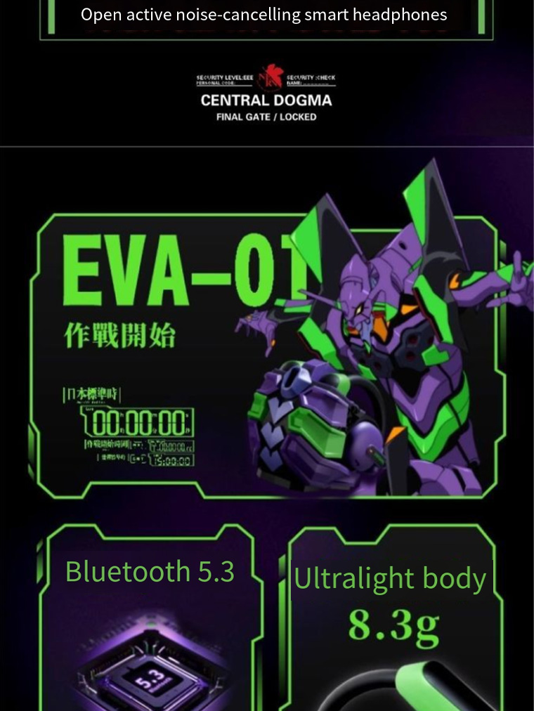 Elephant Nose EVA-01 True Wireless Bluetooth Earphones EVA Co branded New Century Gospel Warrior ...