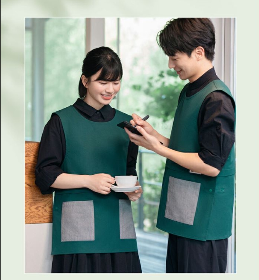 Waterproof apron waistcoat apron custom printed logo restaurant bakery ...