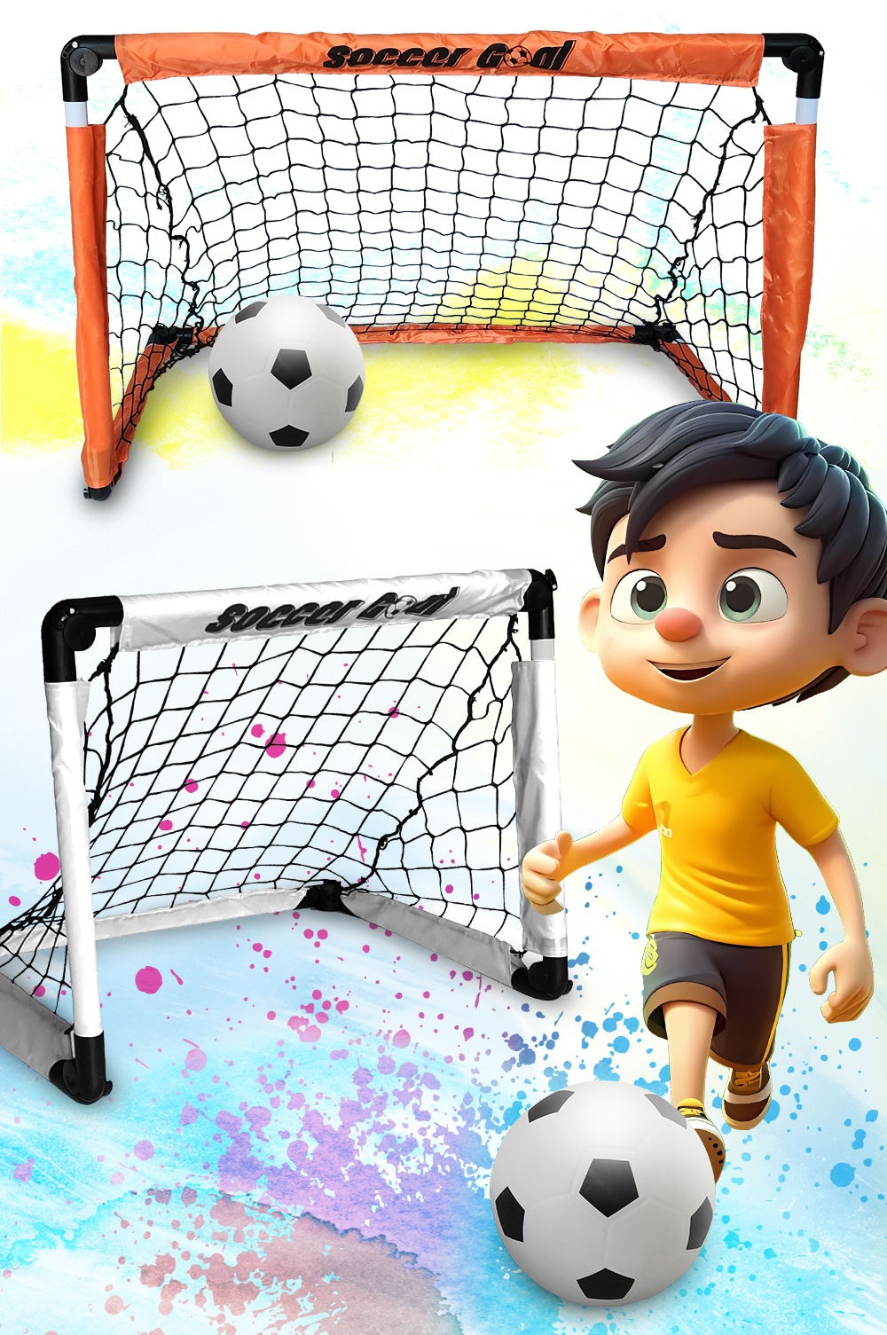 folding football goal net indoor football goal Soccer Toys Portable ...