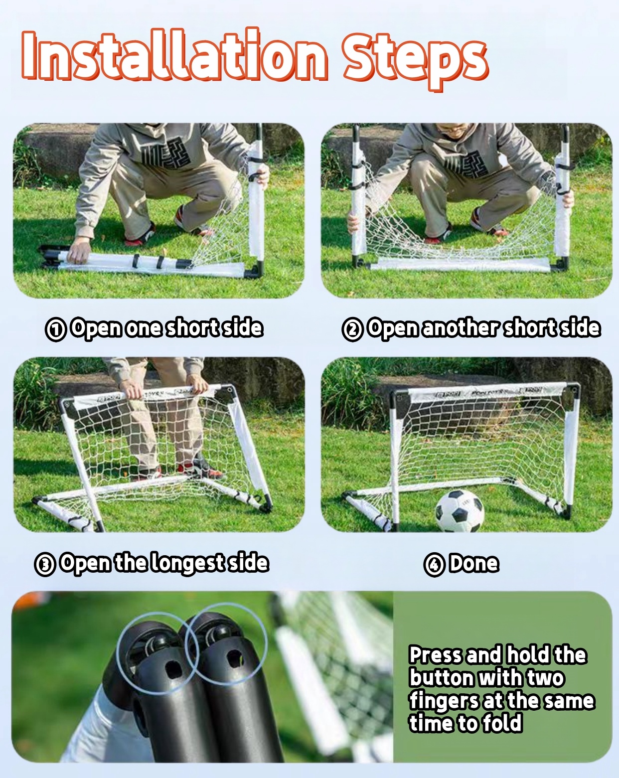 folding football goal net indoor football goal Soccer Toys Portable ...