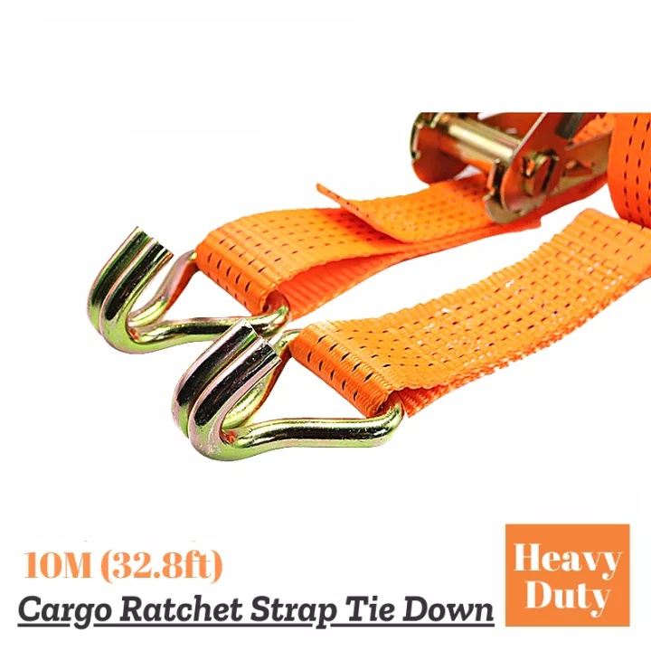 Adjustable 4/6/8/10M Ratchet Tie Down Cargo Lashing Belt Heavy Duty ...
