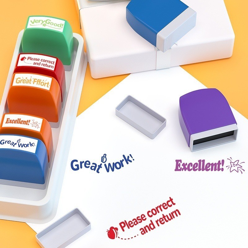 Kids Growth Stamps - 5-Step Progress Markers Teacher Evaluate Student ...