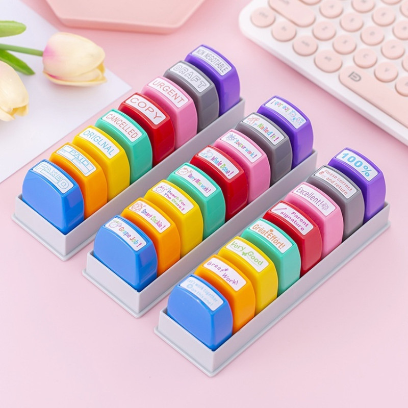 Kids Growth Stamps 5-Step Progress Markers Teacher Evaluate Student ...