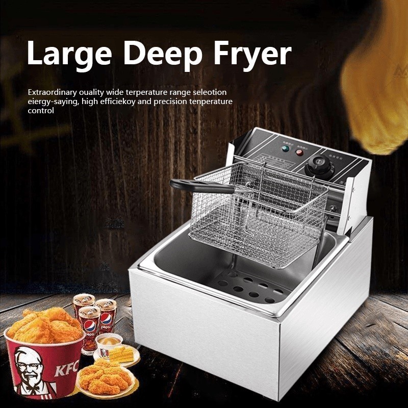 Deep Fryer Electric Stainless Steel Oil Fryer Potato Chips Chicken Food ...