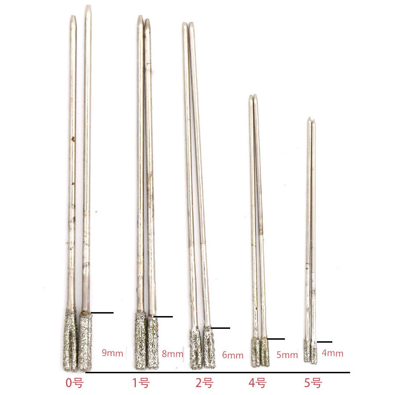 10pcs Diamond Coated Drill Bit Solid Bits Punch Needle 1-2.4mm For Jewelry Ceramic Jade Agate ...
