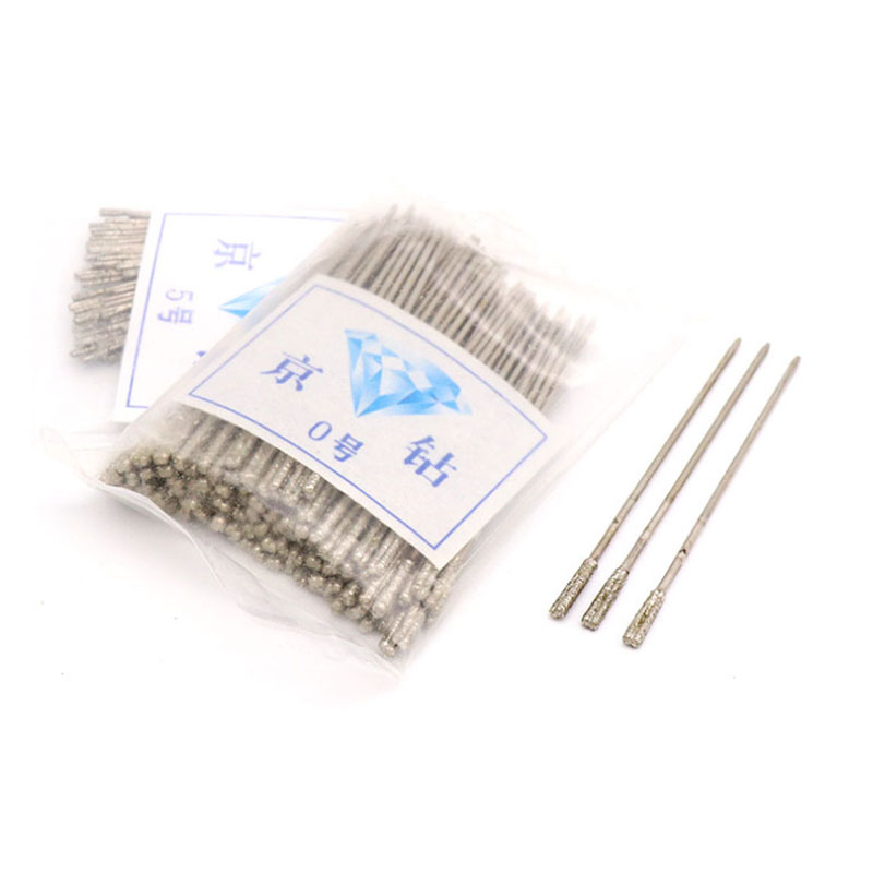 10pcs Diamond Coated Drill Bit Solid Bits Punch Needle 1-2.4mm For Jewelry Ceramic Jade Agate ...