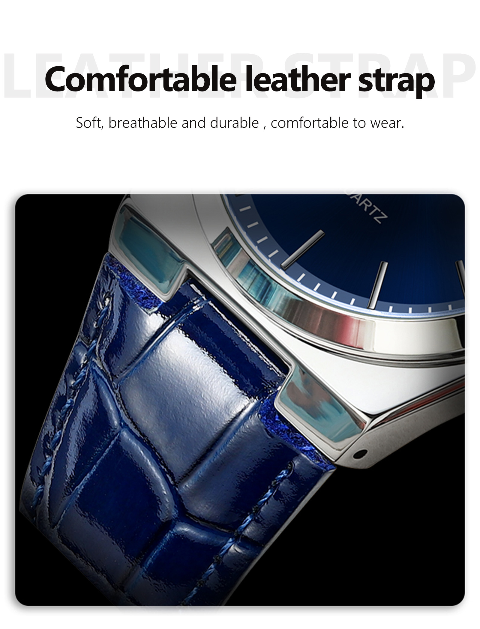 POEDAGAR Leather Watch For Men Waterproof Original Relo Calendar ...