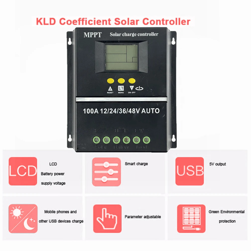 PowMr 40A/60A/80A/100A MPPT Solar Charge Controller 12V 24V 36V 48V LCD ...