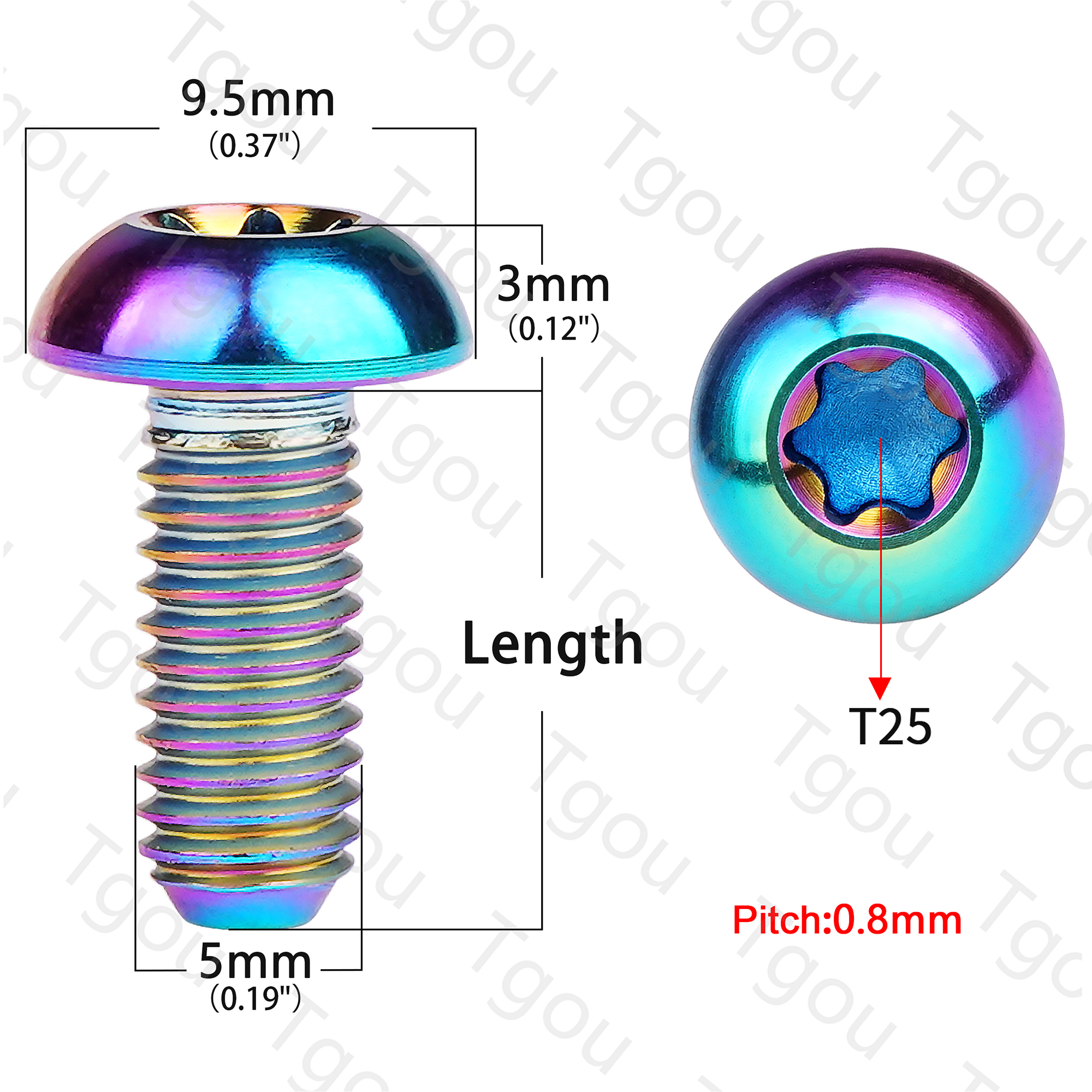 Tgou Titanium Bolt M5x10/12mm Hex Head Bike Bottle Holder Screw Bicycle Water Bottle Cage Bol ...