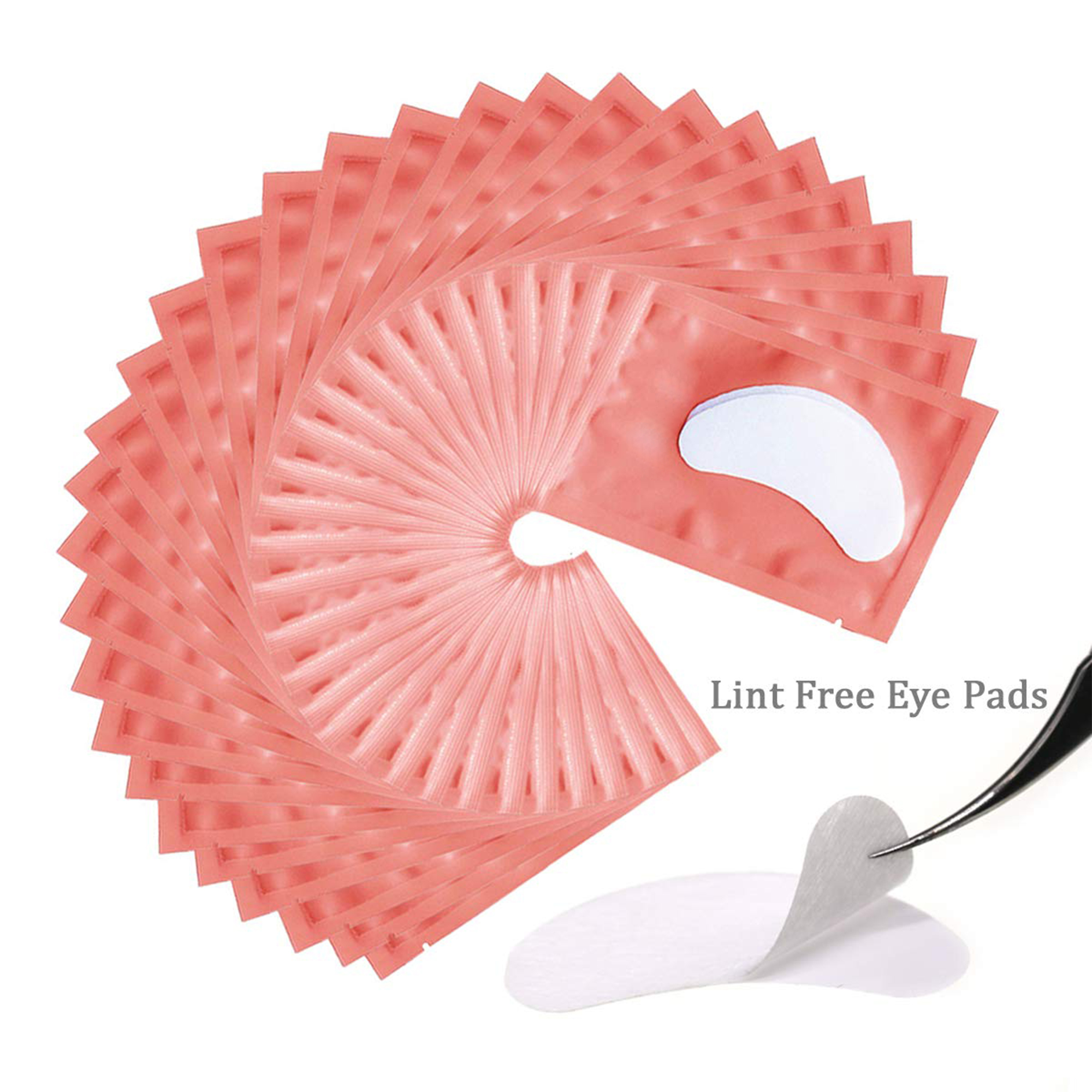 50 Pairs Eye Patches Pink Natural Lint Free Eye Gel Pads Eyelash ...