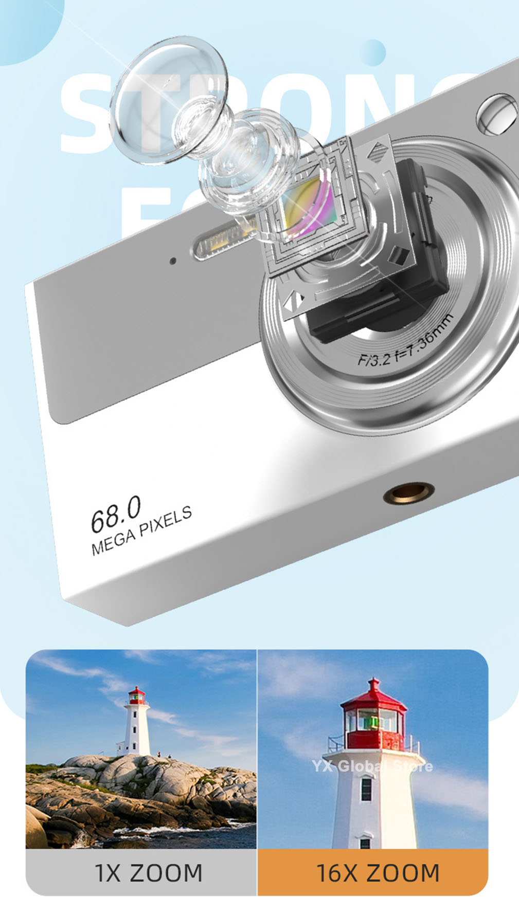 4k digi camera HD 68MP Autofocus Camera 2.8 inch screen Portable ...
