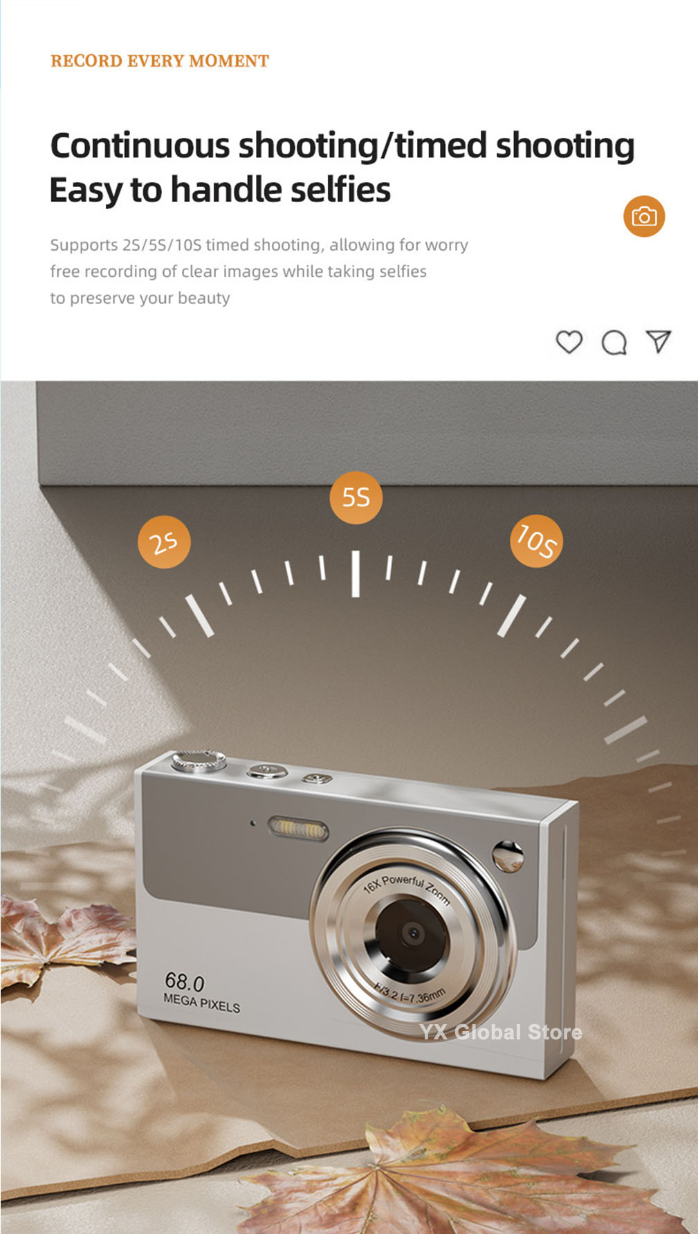 4k digi camera HD 68MP Autofocus Camera 2.8 inch screen Portable ...