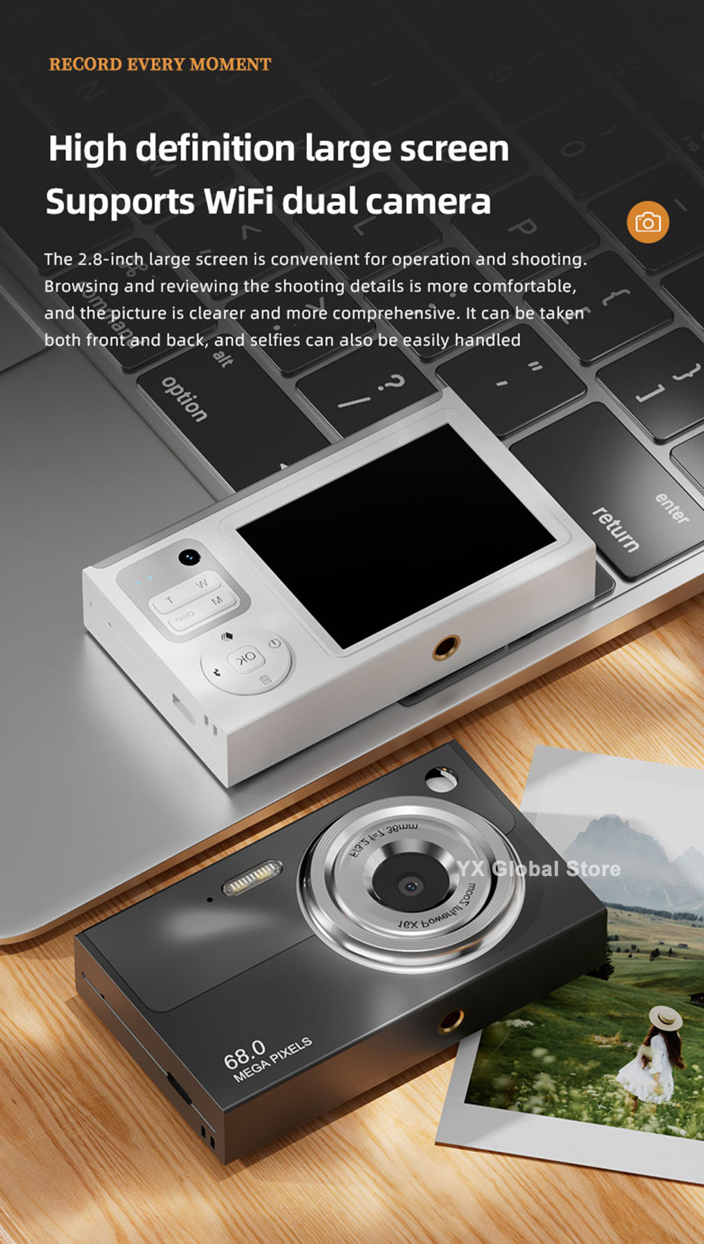 4k digi camera HD 68MP Autofocus Camera 2.8 inch screen Portable ...