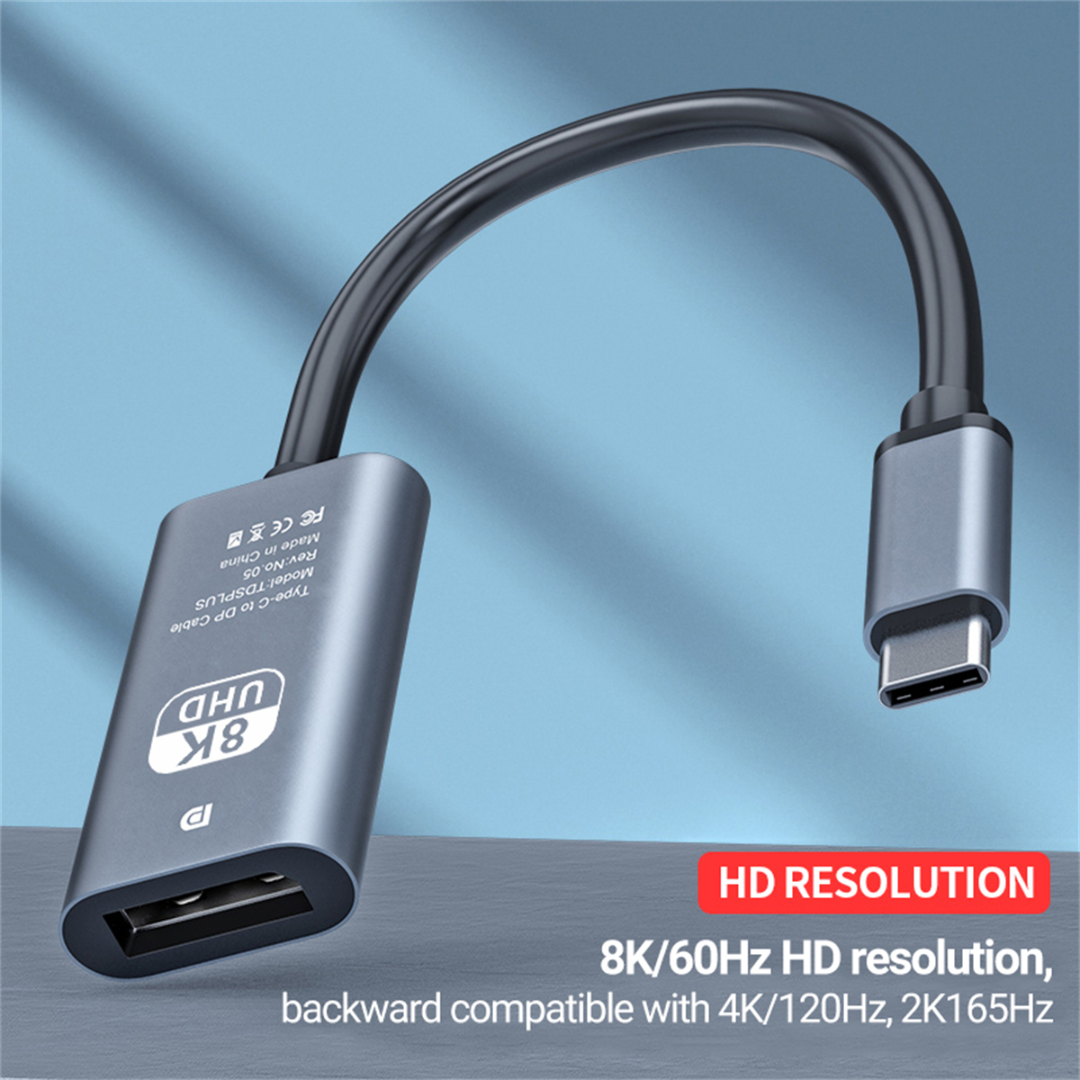 8K60Hz/4K120Hz HD Type C to DP Cable Adapter USB-C to Display Port ...