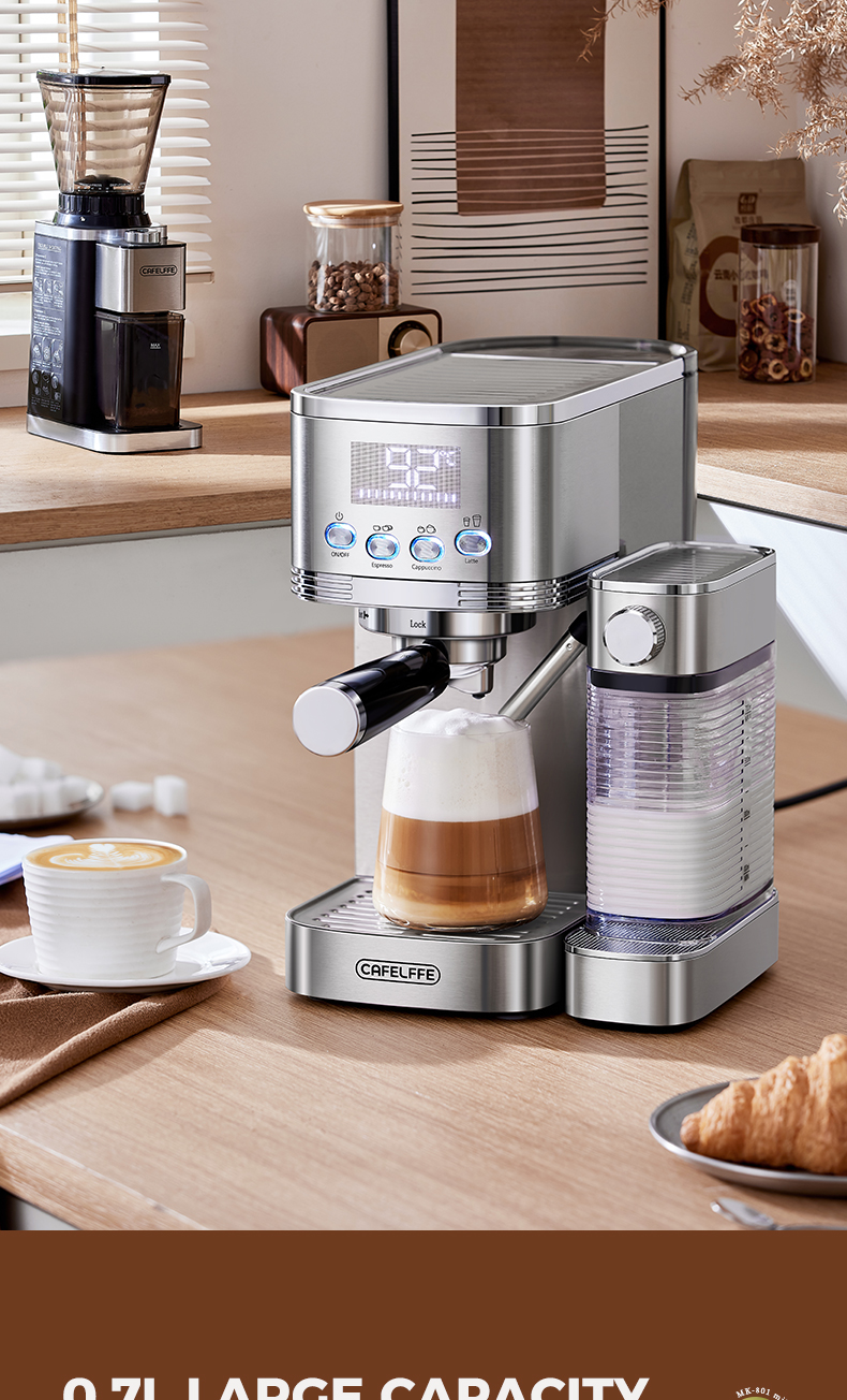 Cafelffe Automatic Espresso Machine with Built-In Milk Frother For ...