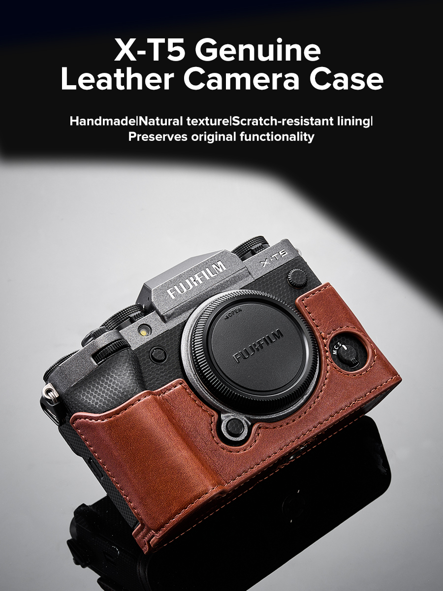 Llano Fuji XT5 Genuine Leather Camera Case Quality Leather Half Case for Fujifilm X-T5 Digital ...