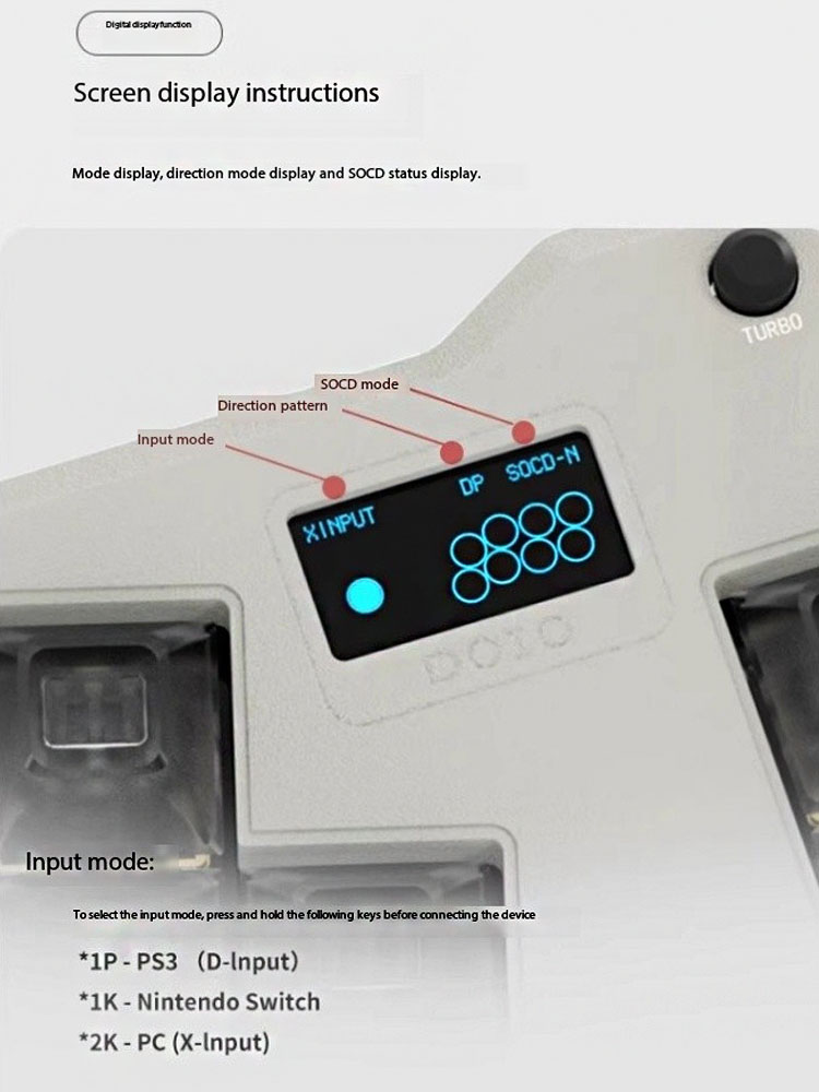 DOIO Hitbox MIXBOX Aluminum alloy gaming keyboard Tekken Street Fighter ...