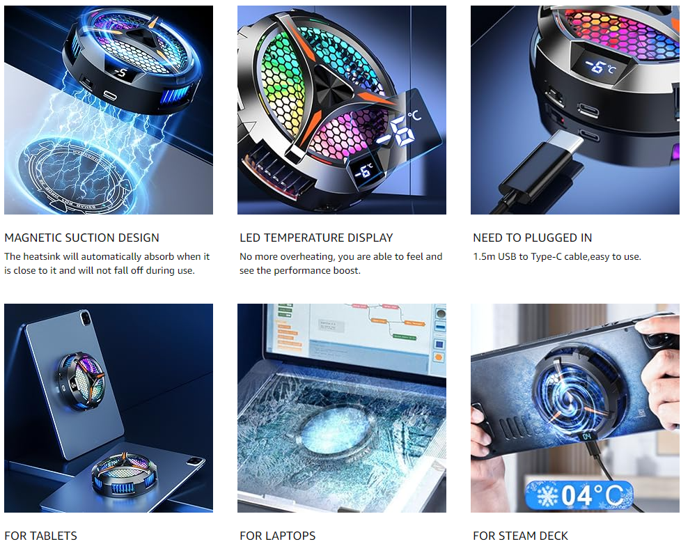 iPad Cooler,Magnetic Tablet Cooler for ipad/surface pro/Samsung Tab ...