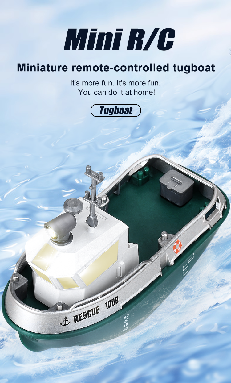KOShobby Rc Boat DIY 1:32 Water Mini Tugboat Double Paddle Power High ...
