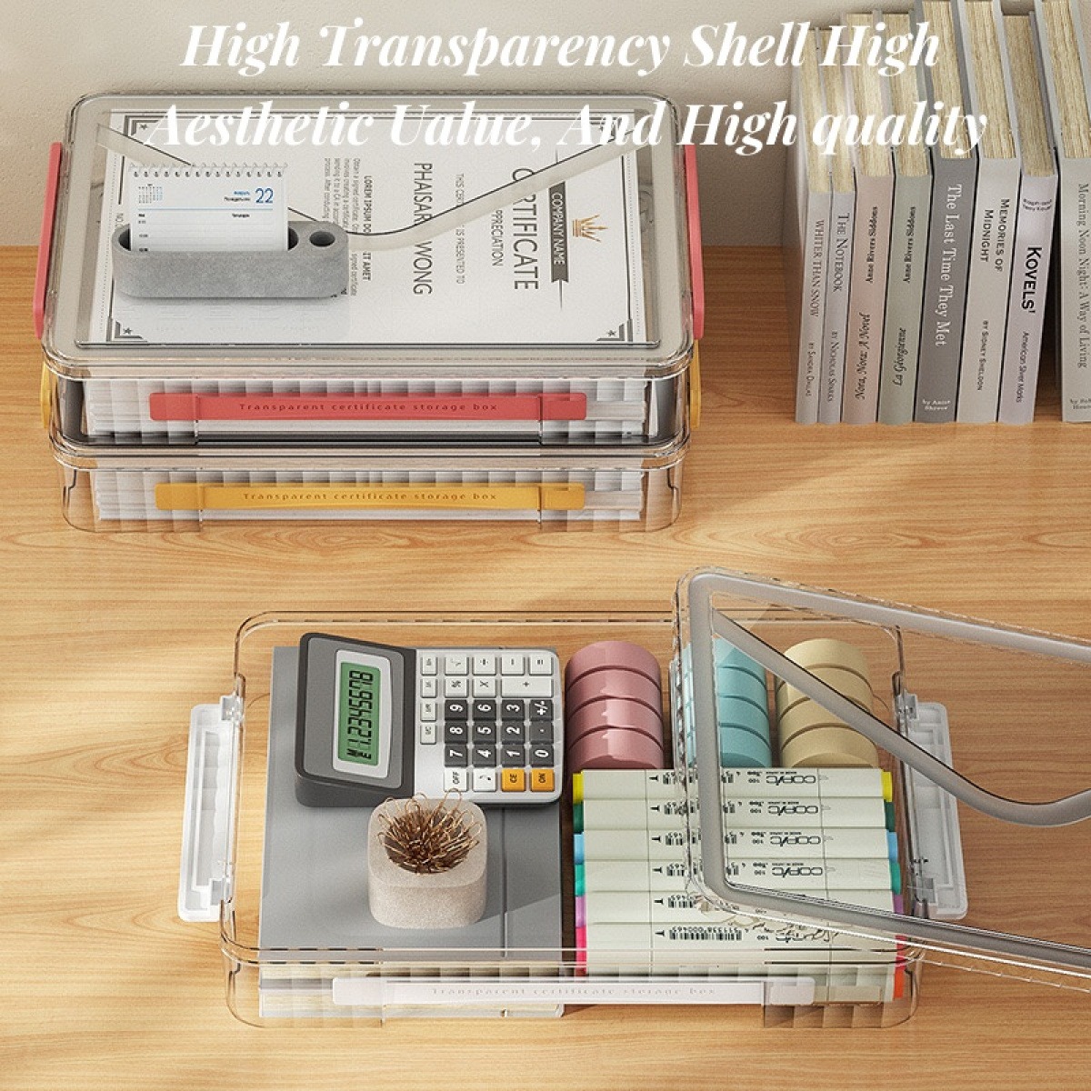 Long/A4 File Folder Organizer File Box Plastic File Case Document ...