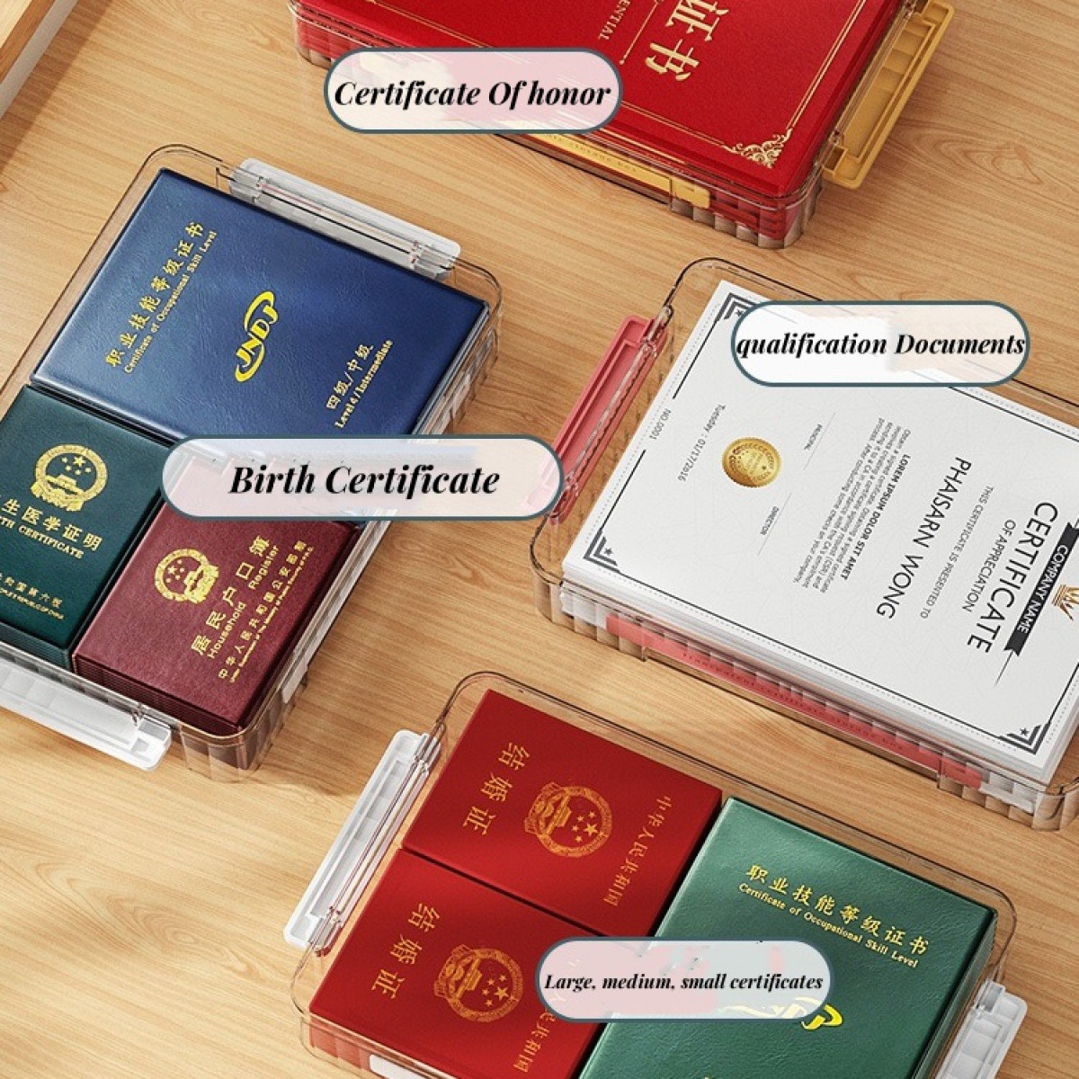 Long/A4 File Folder Organizer File Box Plastic File Case Document ...