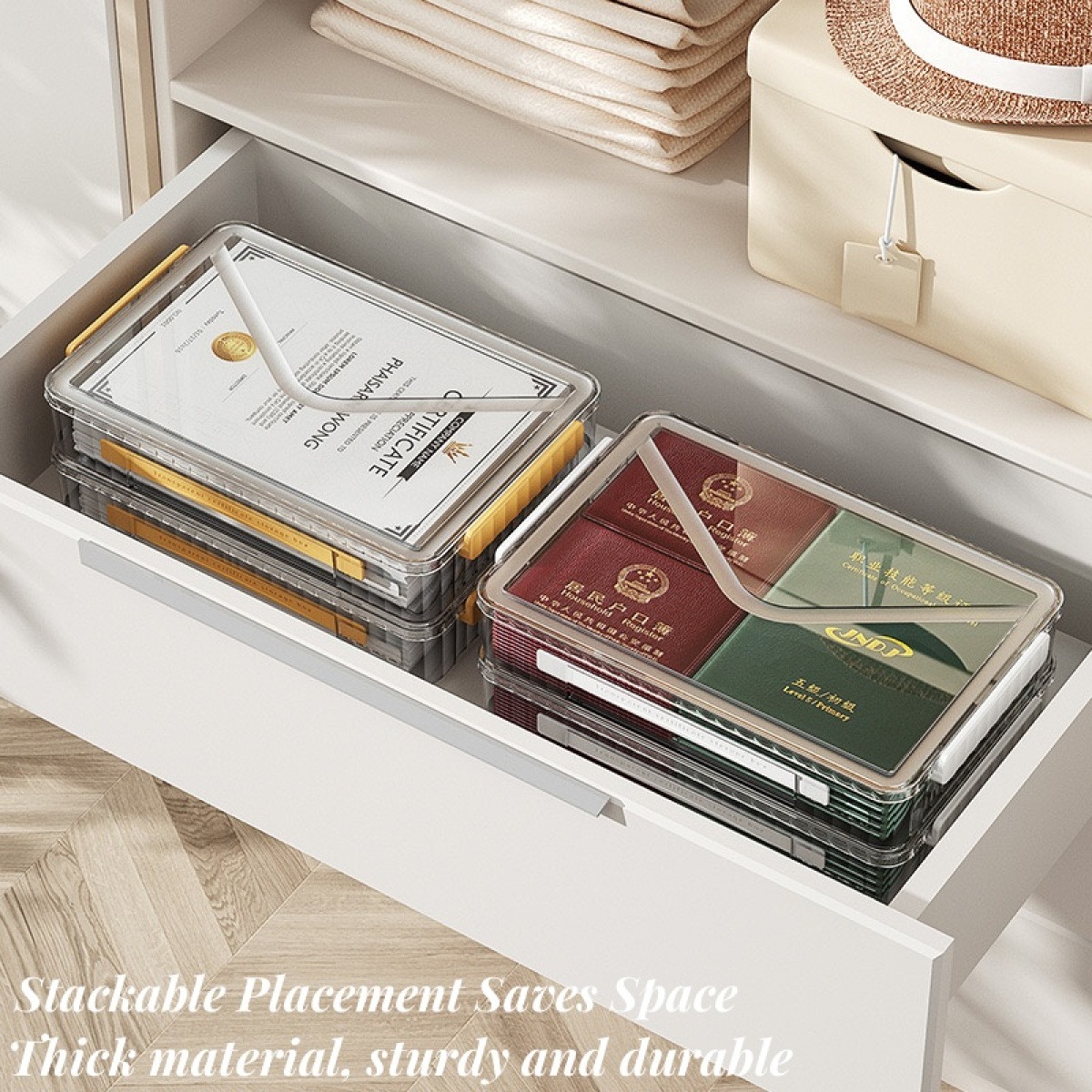 Long/A4 File Folder Organizer File Box Plastic File Case Document ...