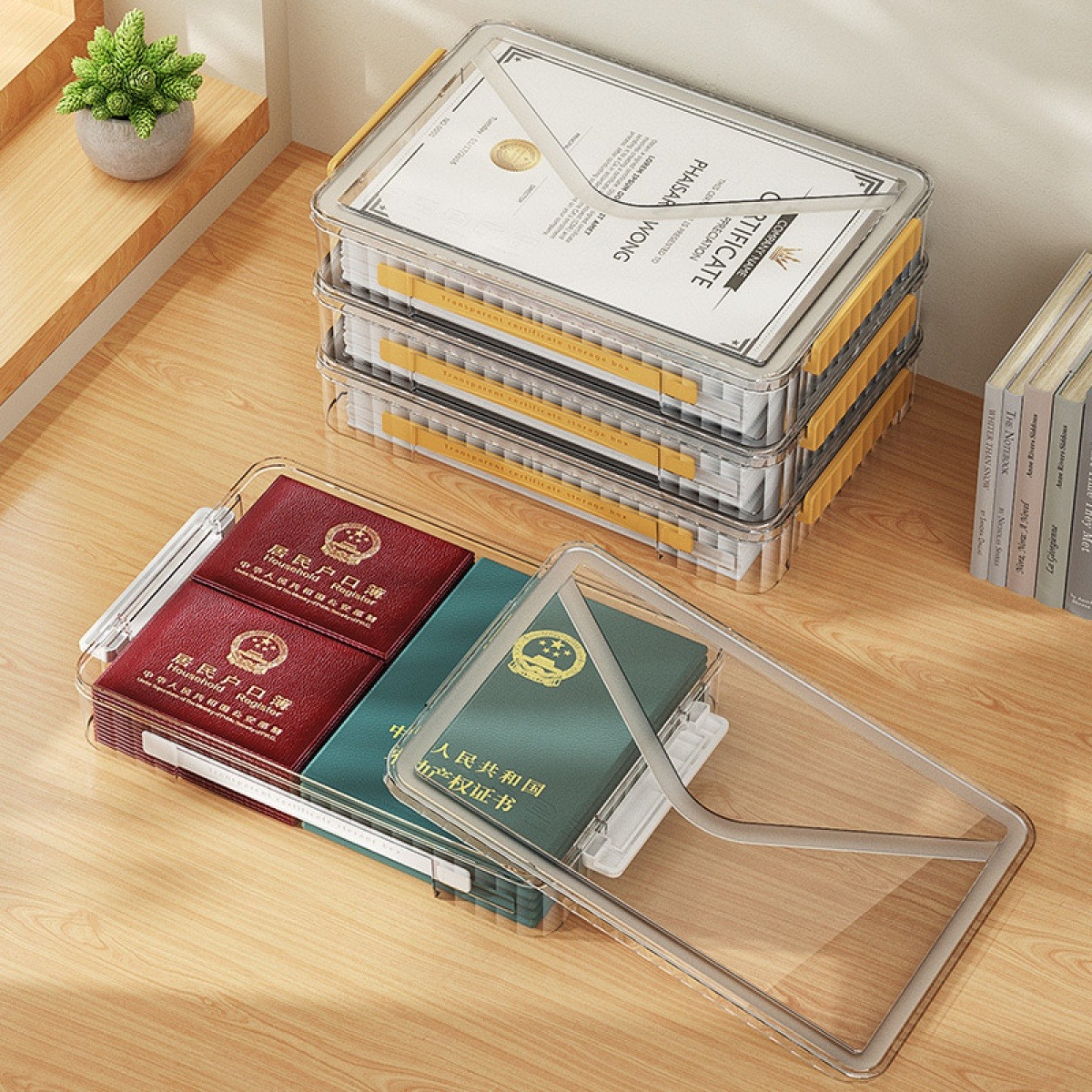 Long/A4 File Folder Organizer File Box Plastic File Case Document ...