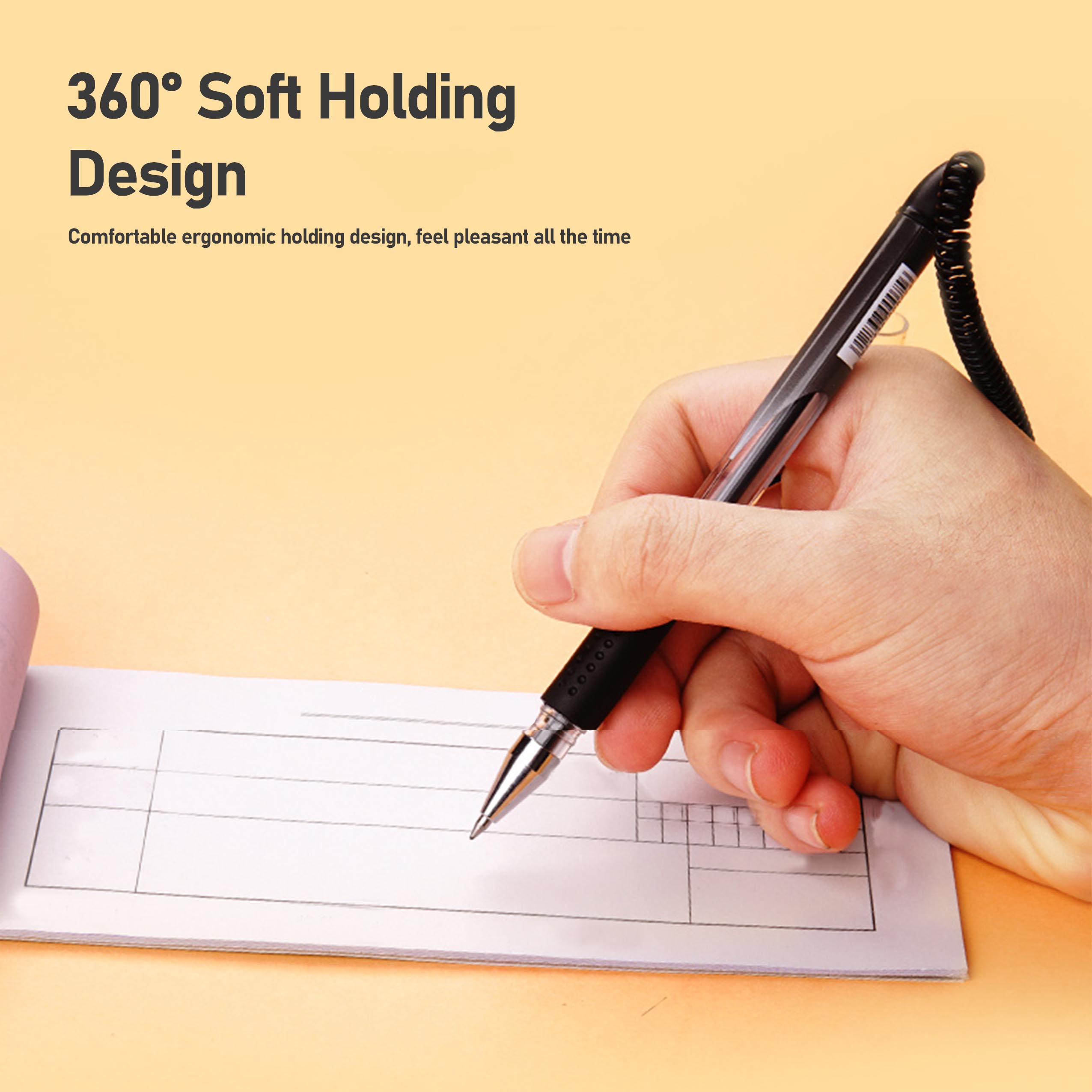 Table Top Pen Black 0.5mm Black Counter Pen with String Wire Stand ...