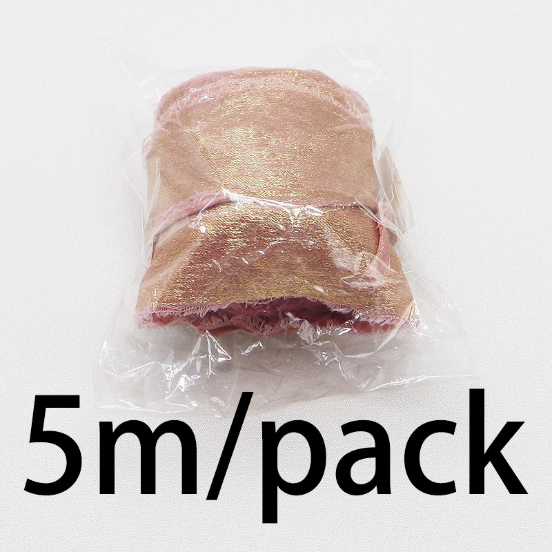 ((5m/Roll) 40mm Wide Gold Stamping Plush Chiffon Ribbon Lace Gift ...