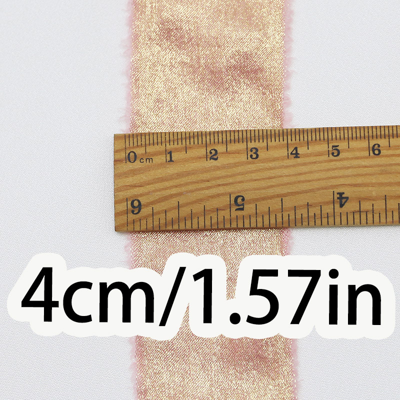 ((5m/Roll) 40mm Wide Gold Stamping Plush Chiffon Ribbon Lace Gift ...