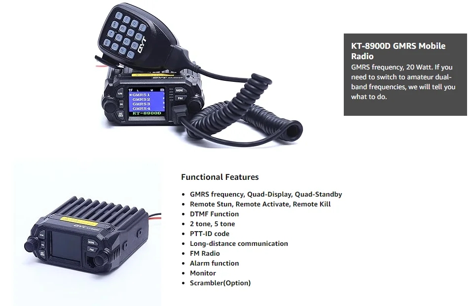 QYT KT- 8900D Base Radio Car Two Way Radio Transceiver 25W VHF/UHF 136 ...