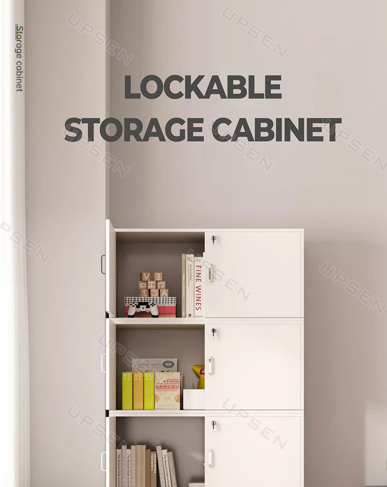 Lockable Wooden Cabinet Large Capacity Drawer Cabinet Window Cabinet ...