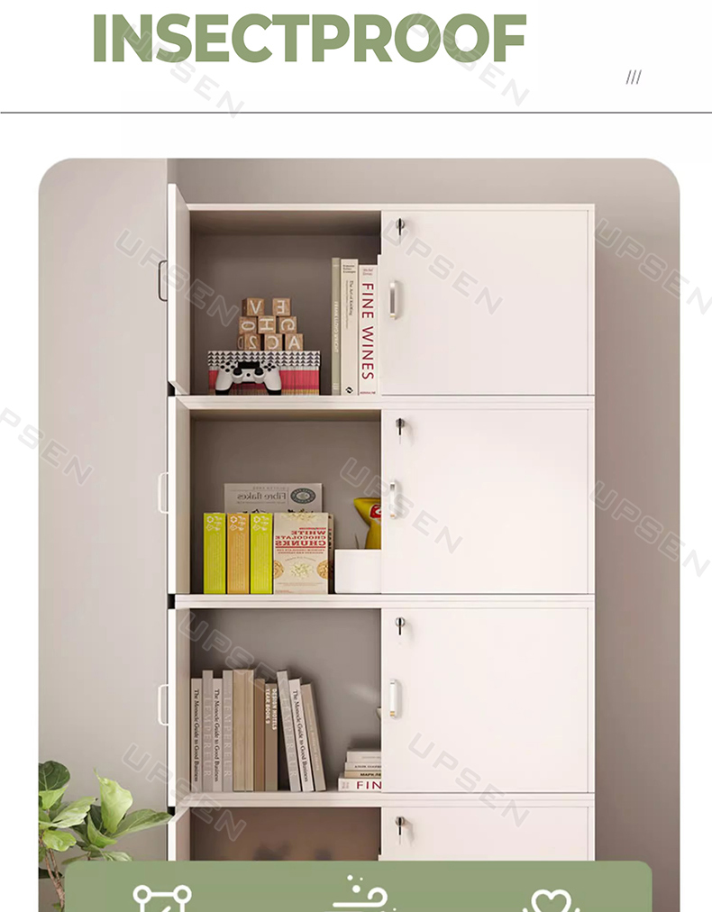 Lockable Wooden Cabinet Large Capacity Drawer Cabinet Window Cabinet ...