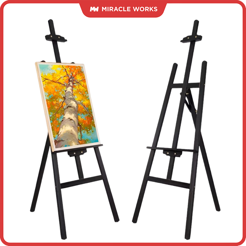(Multicolor)1.6 Meters Wooden Easel Wood Painting Stand Display Stand ...
