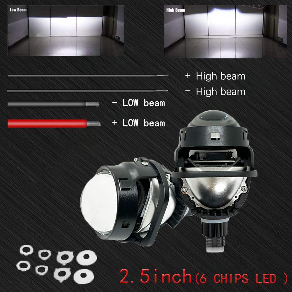 3.0 Inch Bi LED Lens Headlight Projector Lenses Hi/Lo Beam Car Lights Kits Retrofit H4 H7 9005 ...