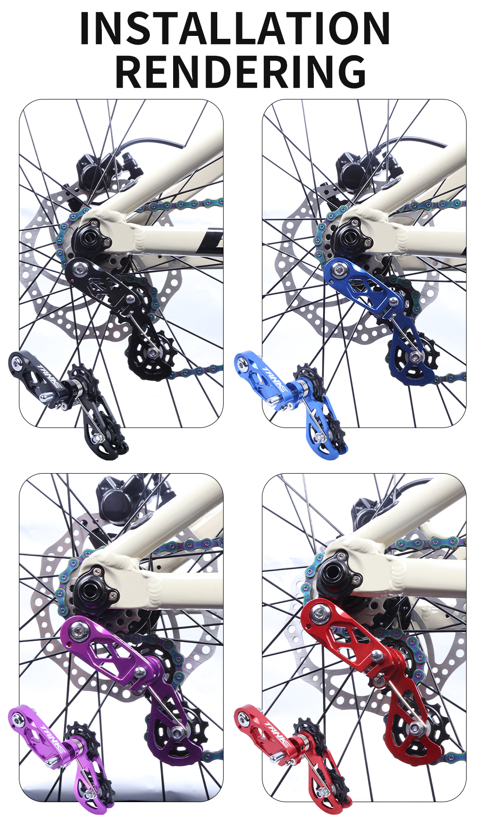 TANKE MTB Dirt Jump Single Speed Mountain Bike Chain Tensioner XC DJ AM ...