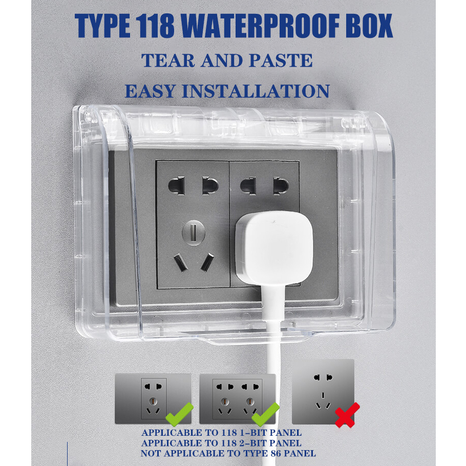 GN Socket Waterproof Cover Box Transparent Waterproof Box 118 Type ...