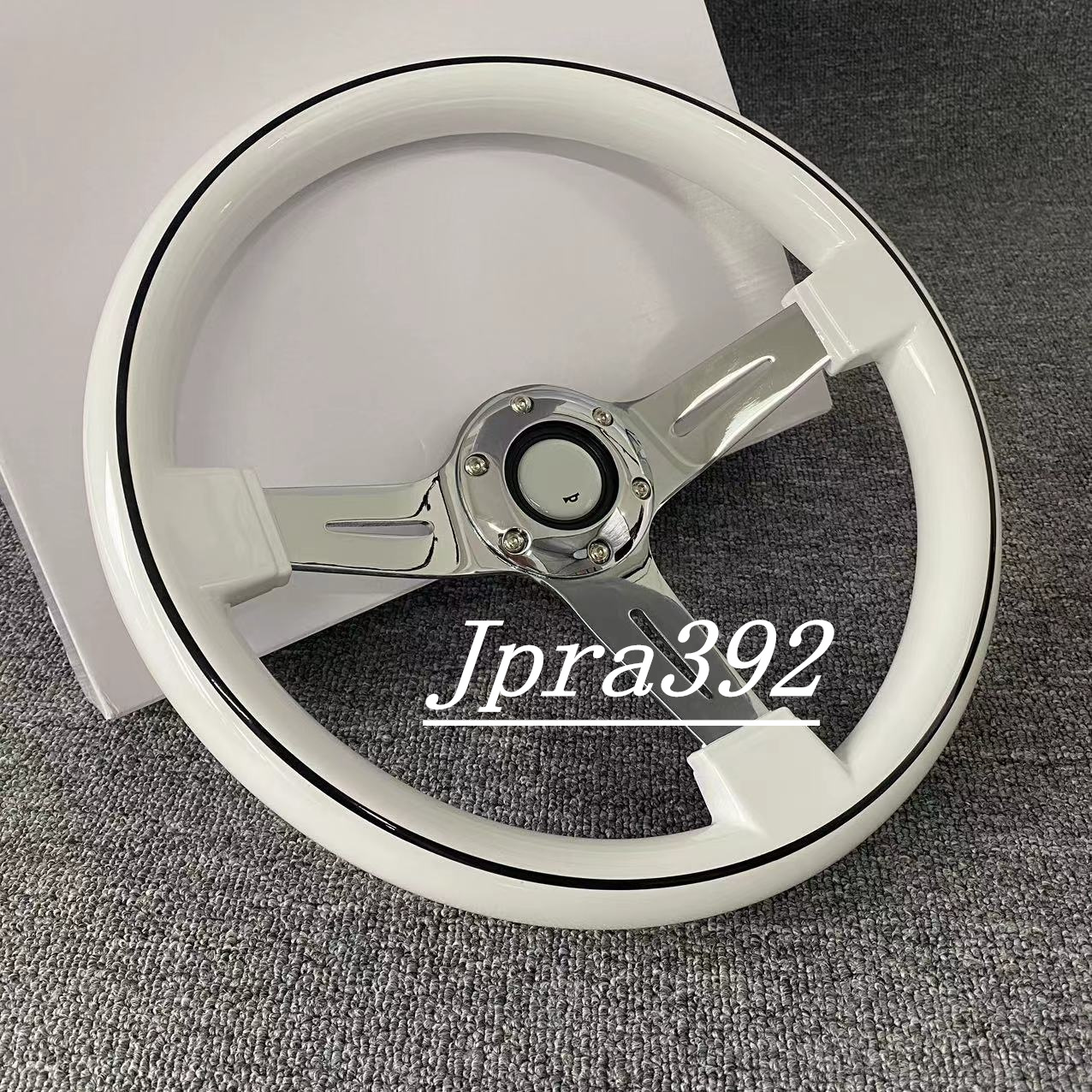 New JDM-style chrome spoked steering wheel, white ABS steering wheel ...