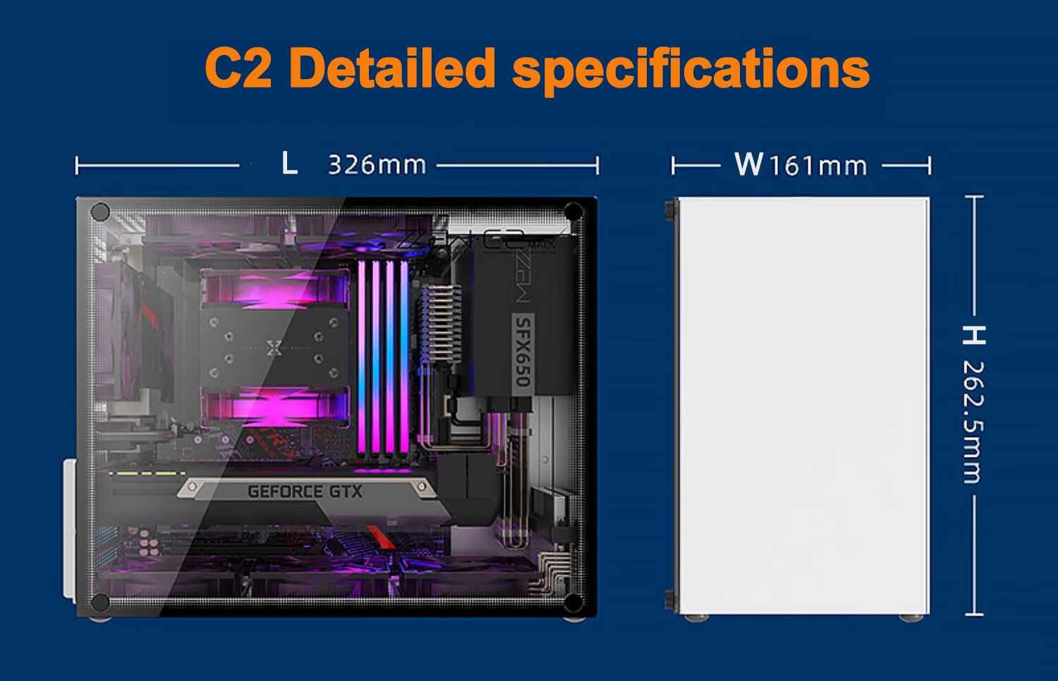 ZZAW C2P/C2 All Aluminum MATX Case Side Tempered Glass ATX Power Mini Gaming Computer Desktop ...