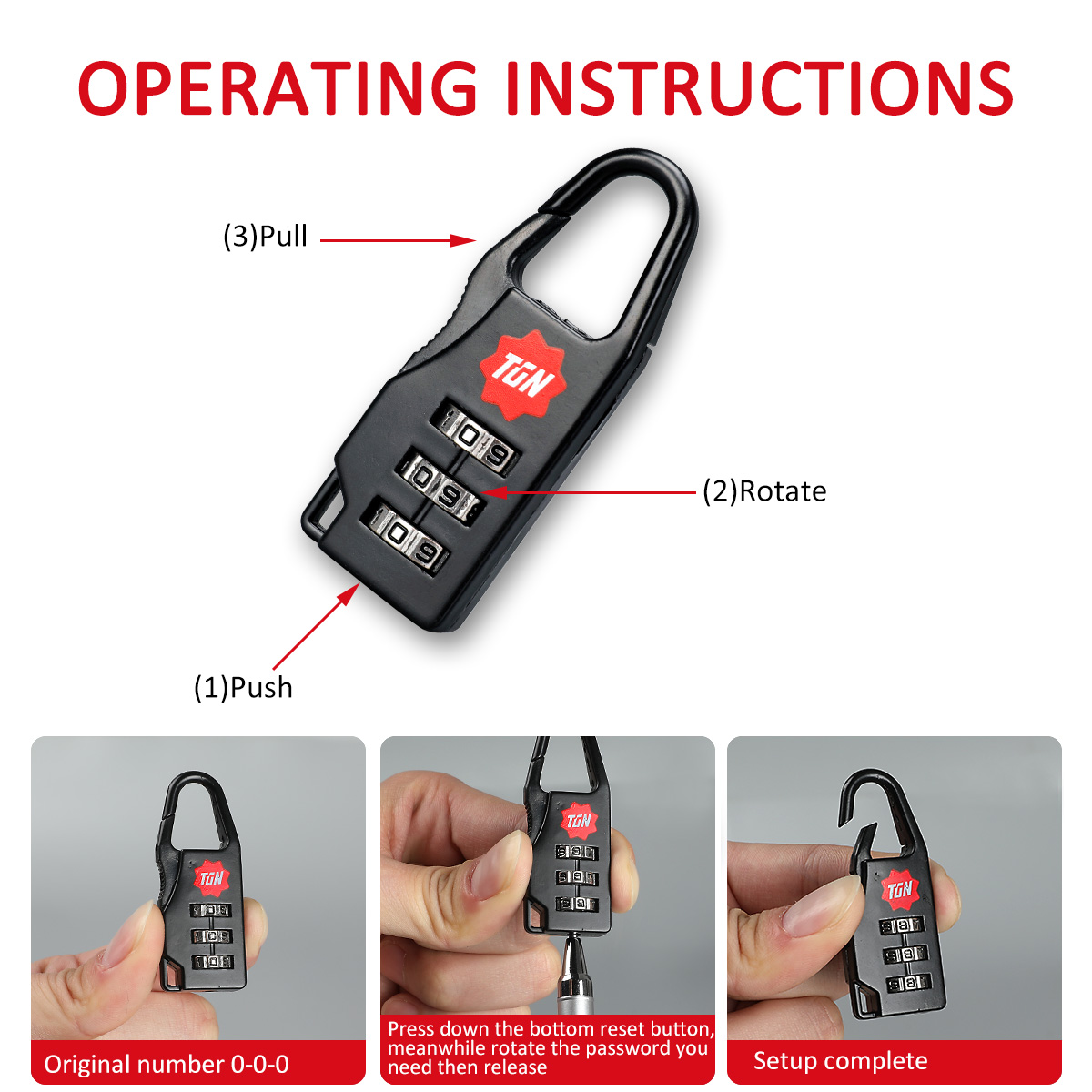 Tigernu 001 Convenient Small Combination Code Lock Padlock | Shopee ...