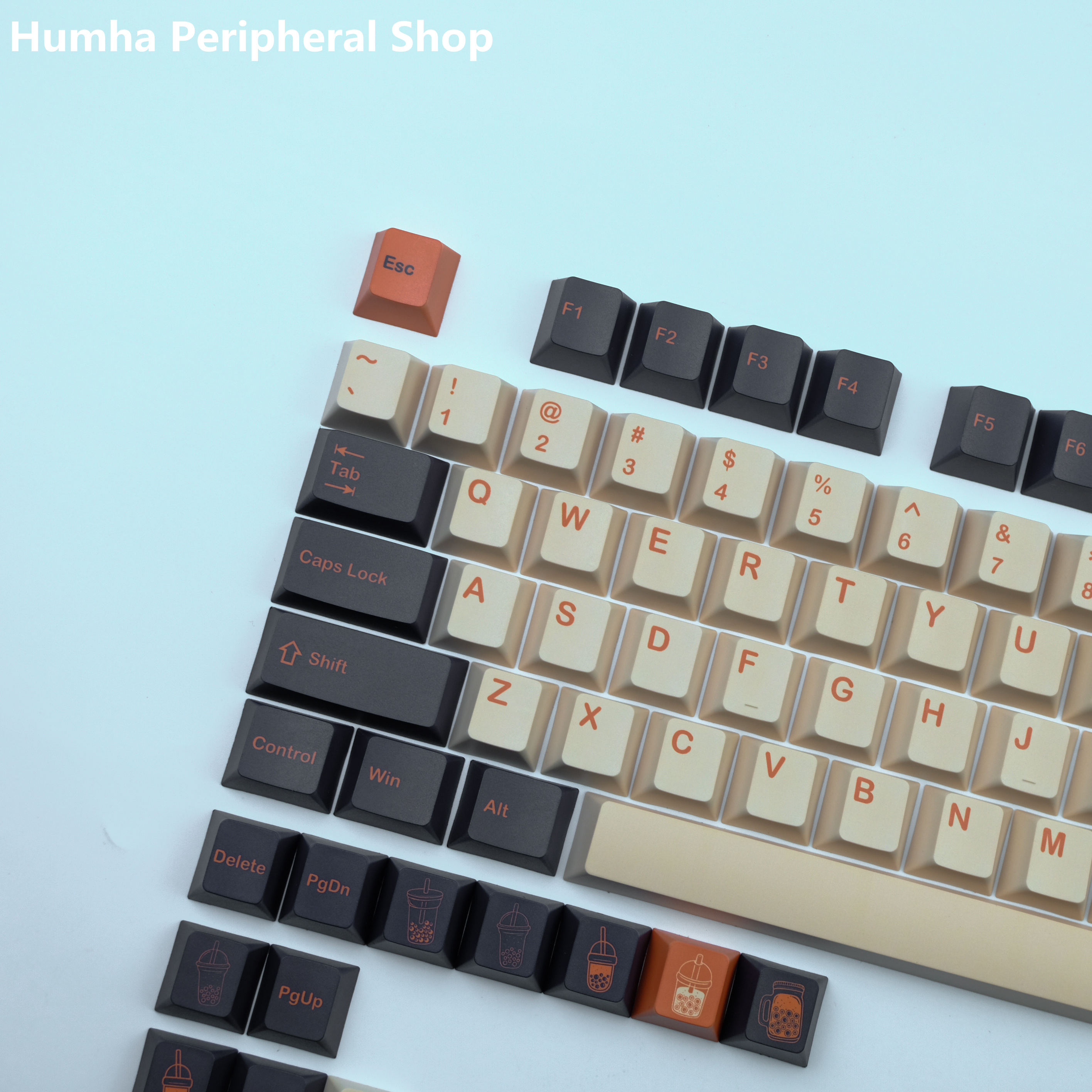 Humha Thai Tea keycap PBT material Dye-Sublimation Cherry profile Mechanical Keyboard keycap ...