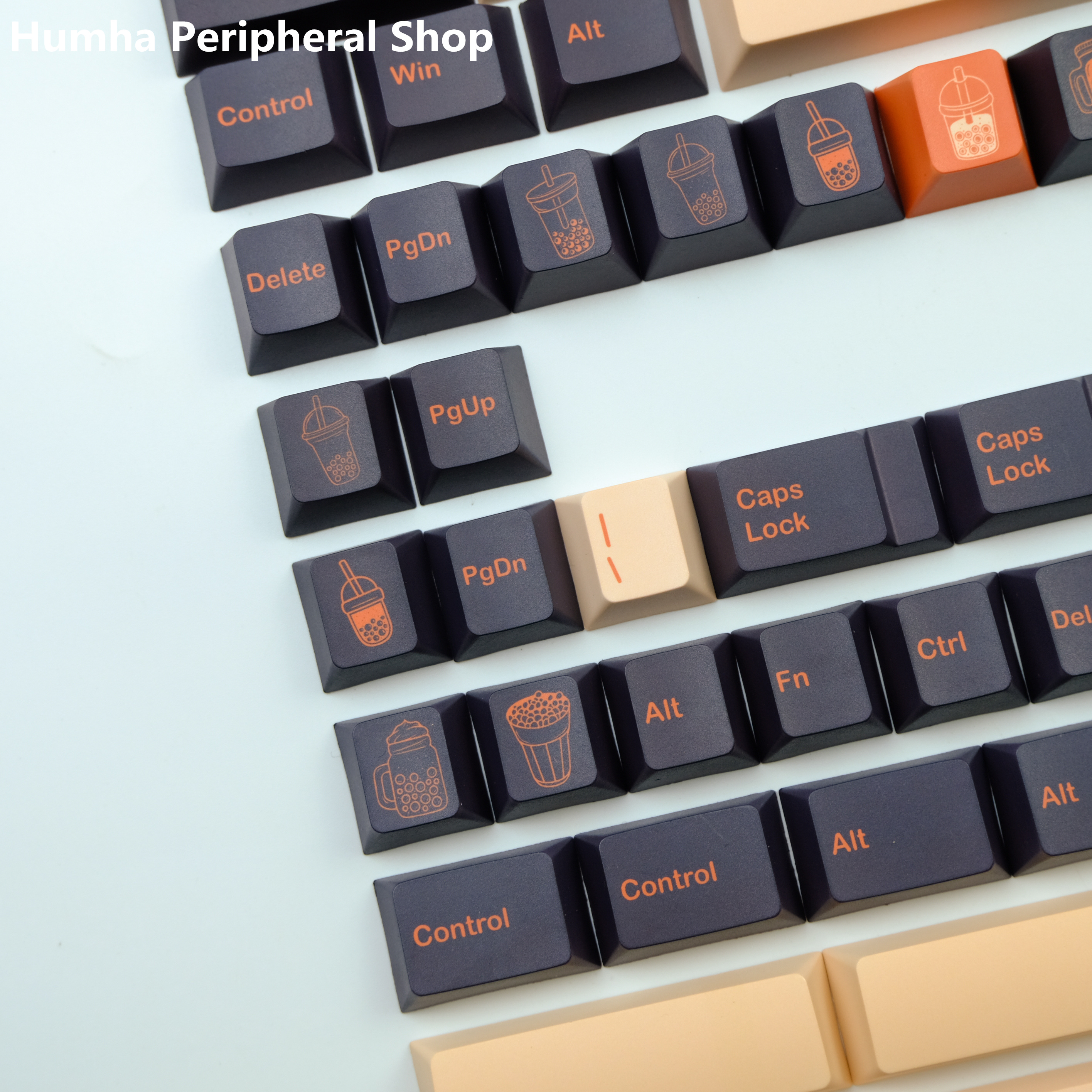 Humha Thai Tea keycap PBT material Dye-Sublimation Cherry profile Mechanical Keyboard keycap ...