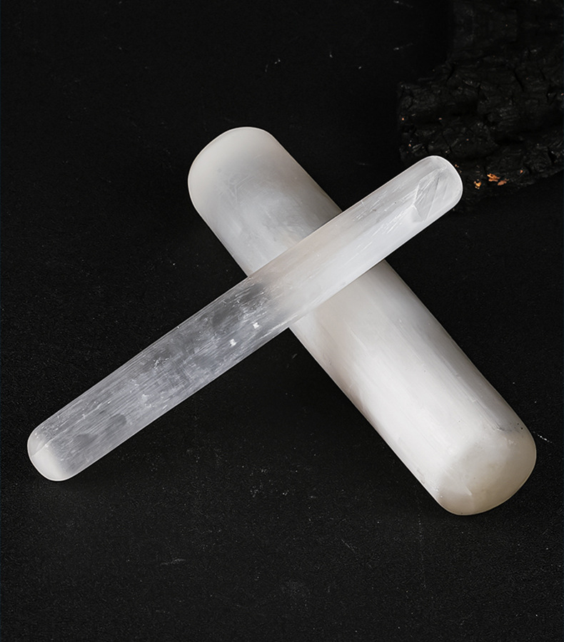 Selenite Bracelet Holder with wooden base, Detachable Racks Jewelry ...