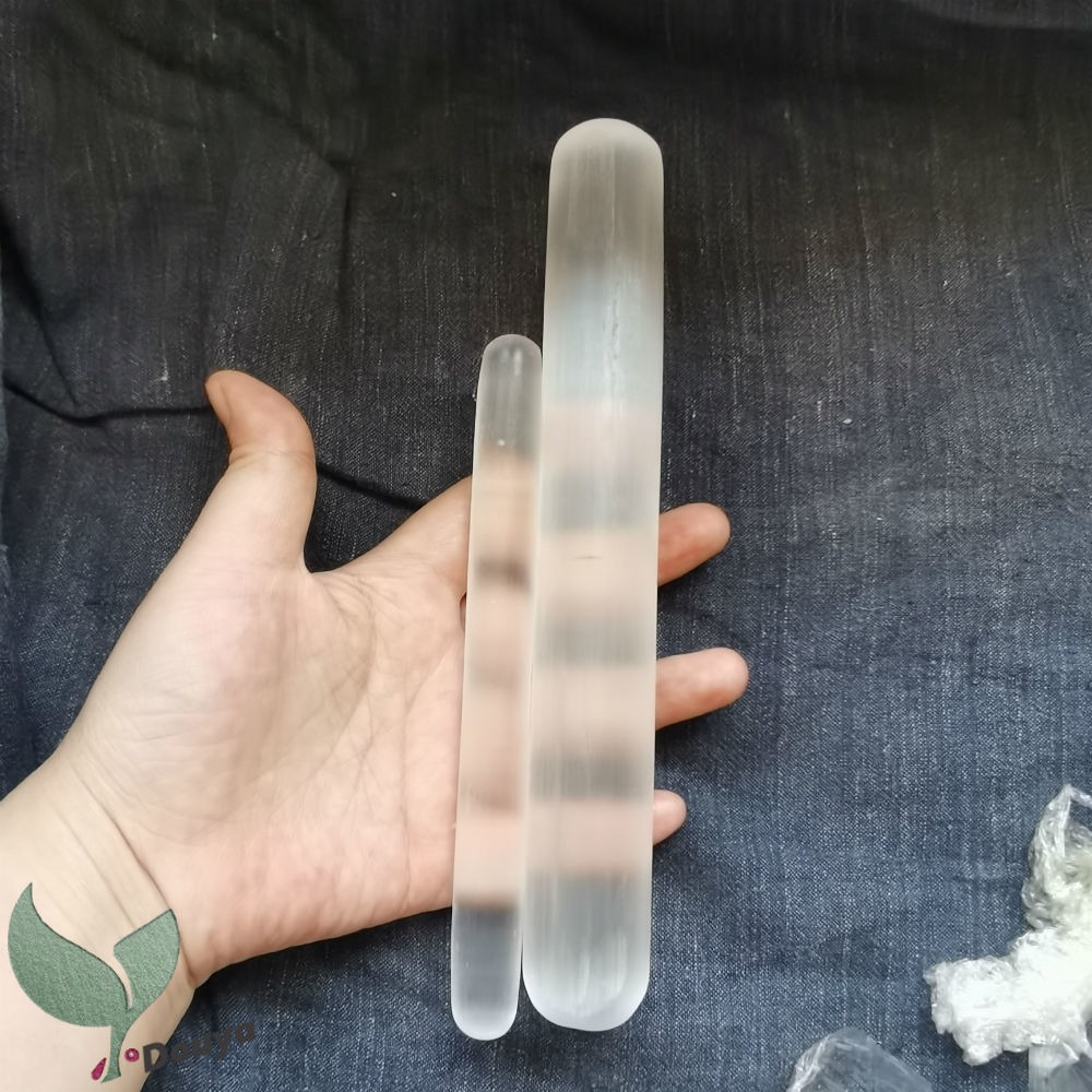 Selenite Bracelet Holder with wooden base, Detachable Racks Jewelry ...