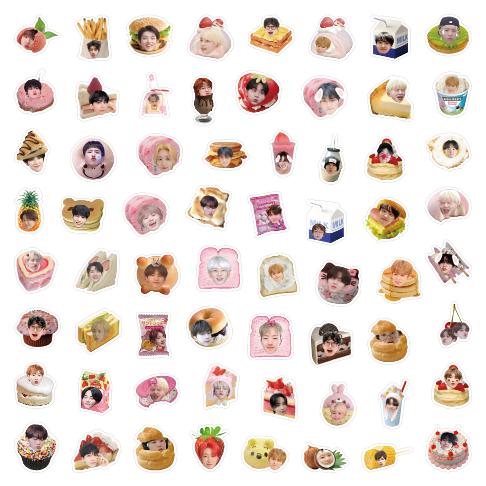 63Pcs Seventeen food heads Series Graffiti Stickers for Suitcases ...