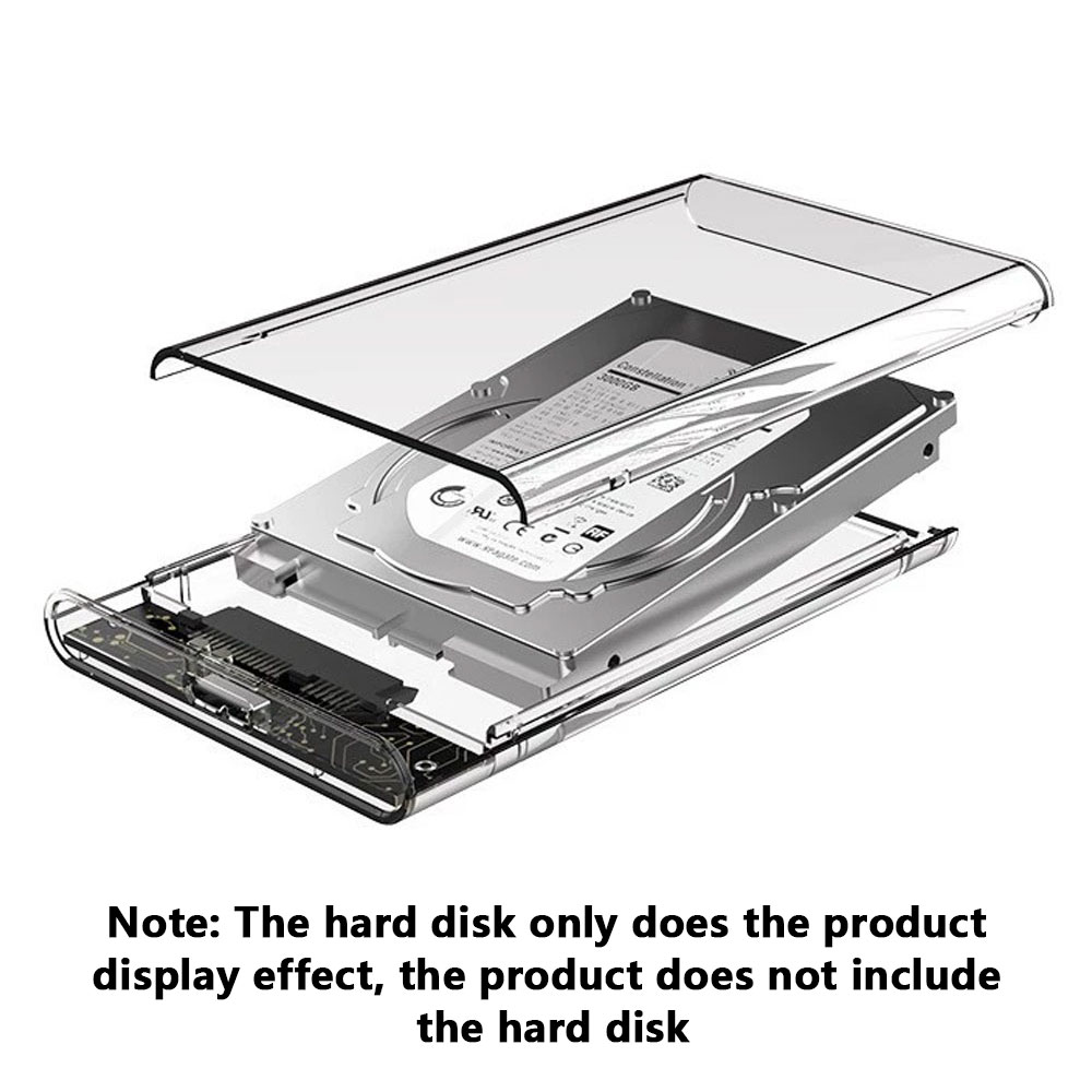 Transparent HDD Case SATA to USB 3.0 Hard Drive Enclosure Case External ...