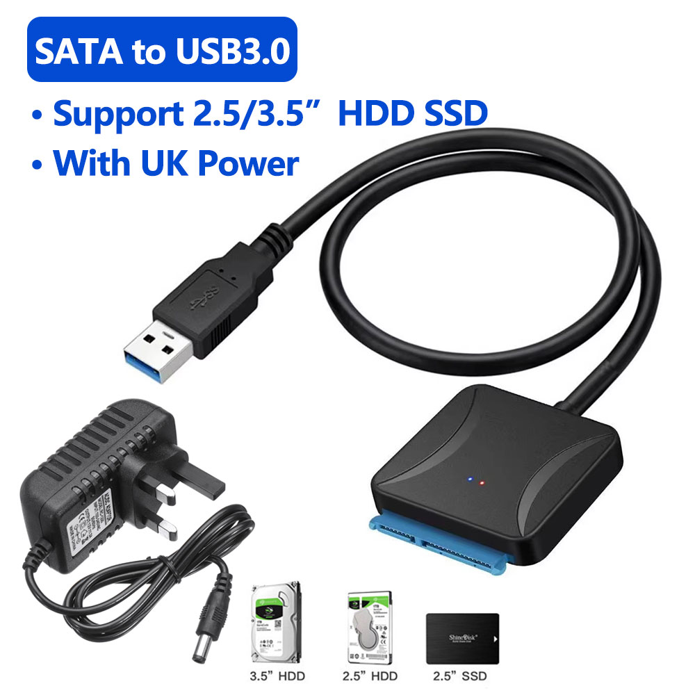 SATA to USB 3.0 Adapter Cable For 3.5/2.5 Inch SSD HDD SATA III Hard ...
