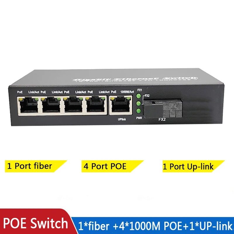 PoE Fiber Switch SC SFP Uplink Fast Ethernet switch POE Ethernet Media ...