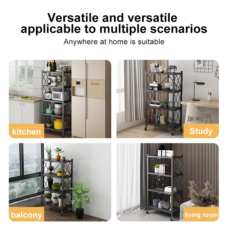 Foldable Kitchen Rack Storage Box Multifunctional Foldable Metal Rack ...