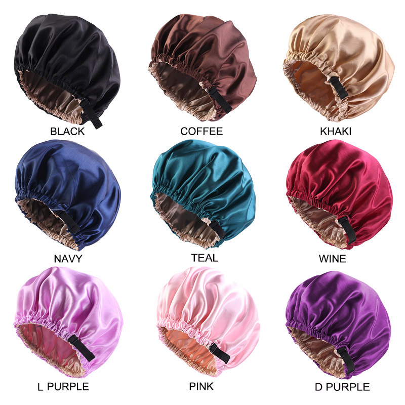Satin Silk Hair Bonnet - Adjustable Sleep Cap for Women with Natural ...